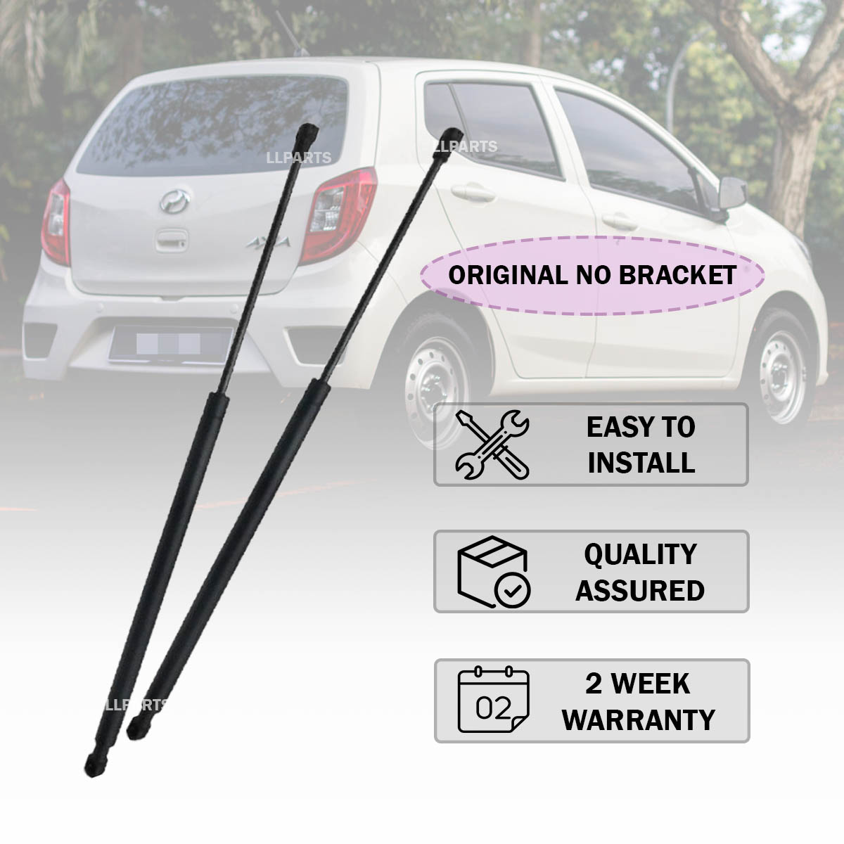 Perodua Axia 2014-2022 No Bracket / Got Bracket Rear Bonnet Absorber ...