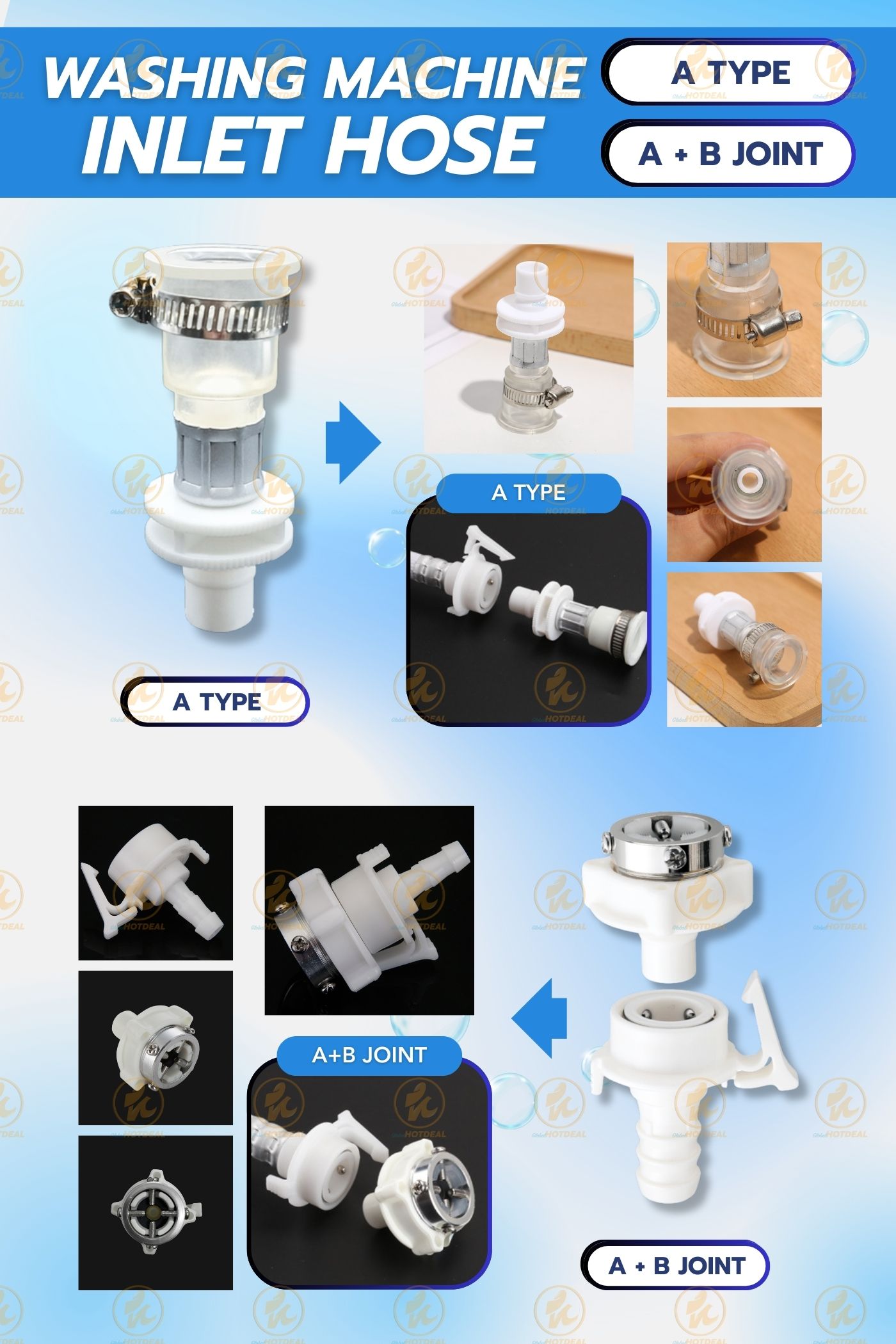 Universal Washing Machine Inlet Hose Penyambung Paip Mesin Basuh Pipe ...