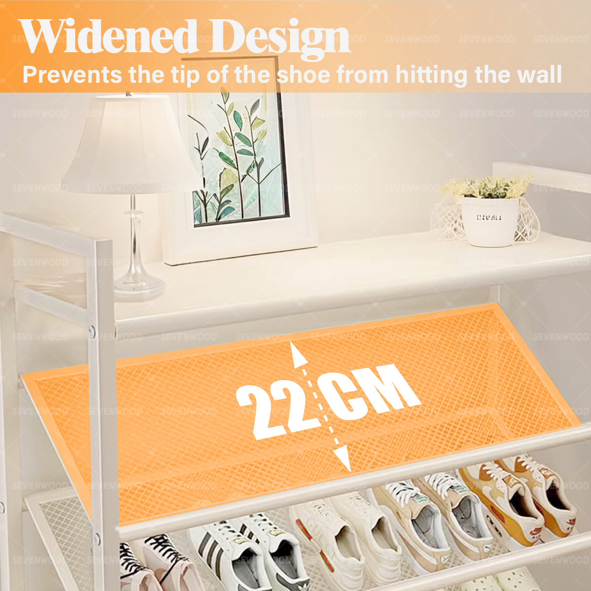 SEVENWOOD Shoe Rack Rak Kasut 5 Layers 70/90cm Storage Shelf Shoe Shelf ...
