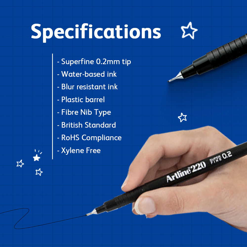 Artline 220 Writing Pen Super Fine Point 20 Colours | Shopee Malaysia