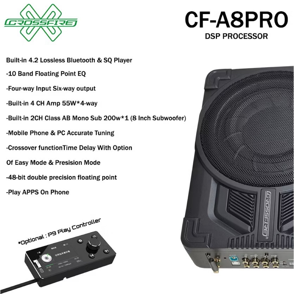 CROSSFIRE DSP AMPLIFIER ACTIVE SUBWOOFER 10 INCH 3 IN 1 SERIES BUILT CF-A8PRO | Shopee Malaysia