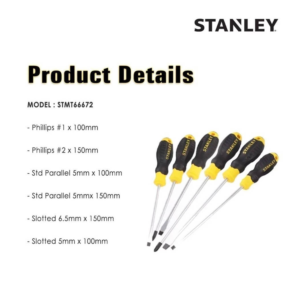 STANLEY 6 PCS SCREWDRIVER SET STMT66672 | Shopee Malaysia