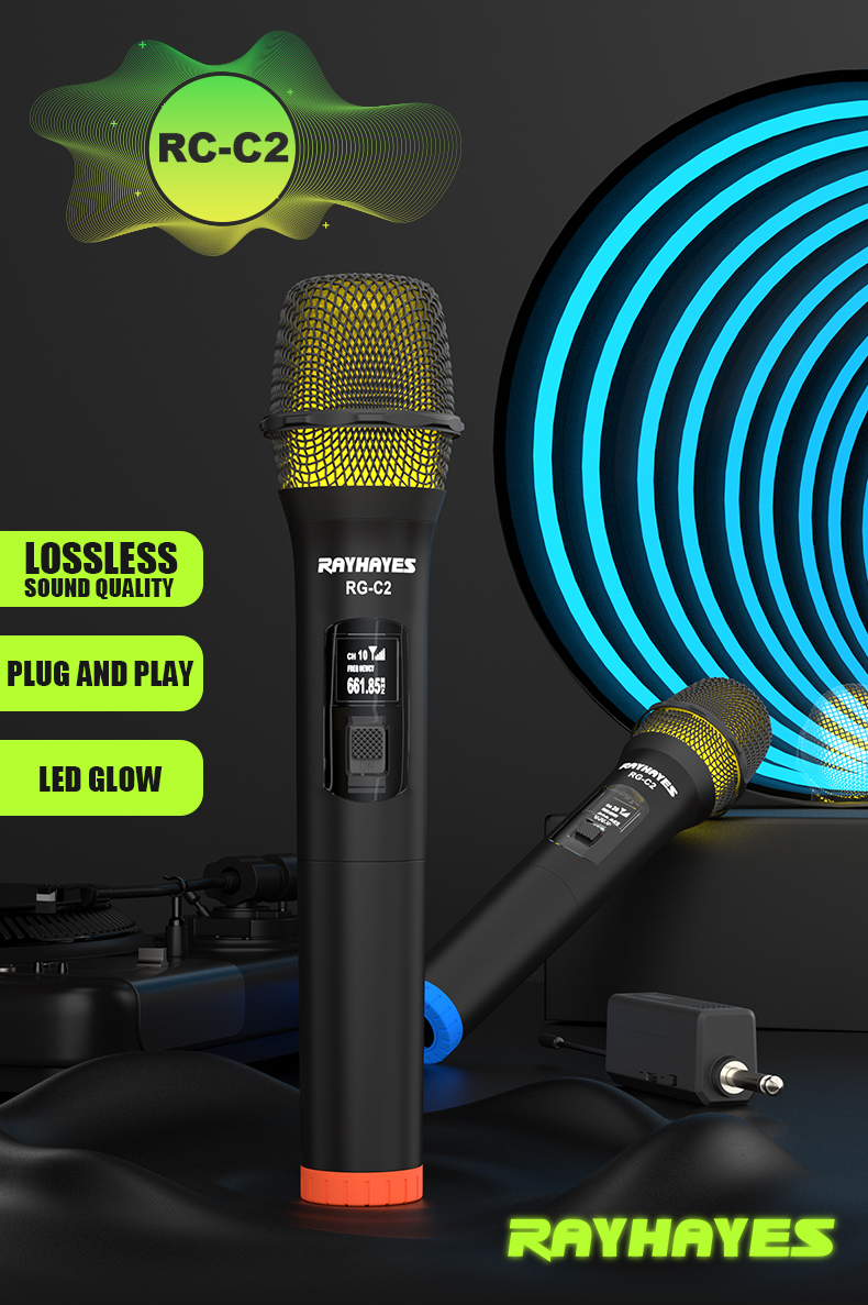 RAYHAYES RG-C Original Professional Wireless Microphone LED Handheld ...