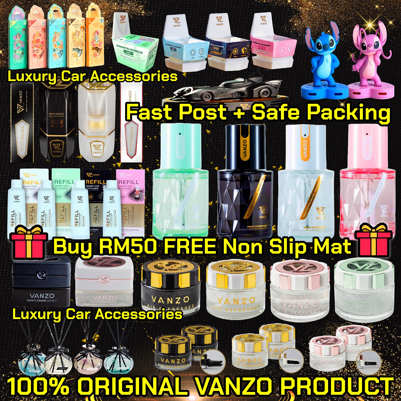 🔥Car&Home Use🔥Duo Series VANZO Perfume 3355 3366 Smart Car Diffuser ...