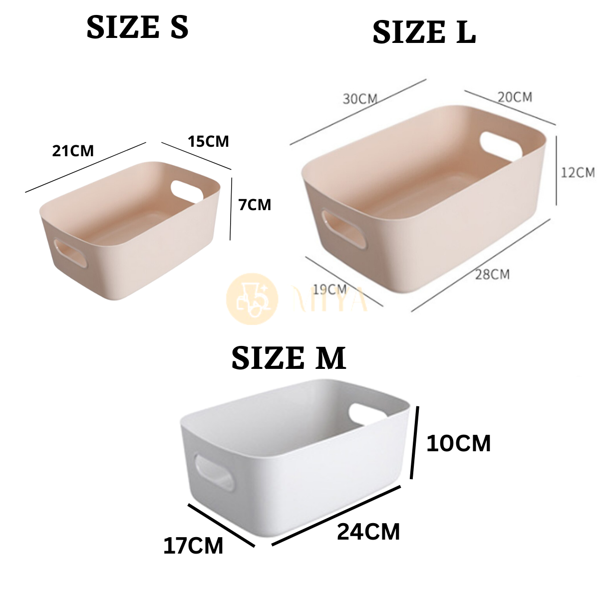 Plastic Storage Organizer Box Multipurpose Basket Portable With Handle ...