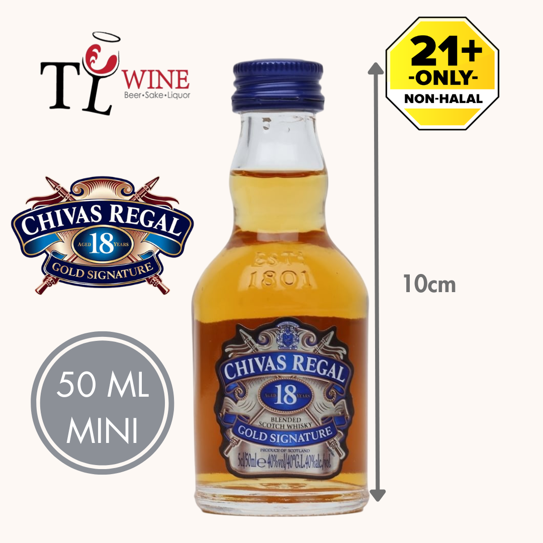 Chivas Regal 18yr whisky 50ml mini miniature Alc:40% Duty paid 100% ORIGINAL (Scothland ...