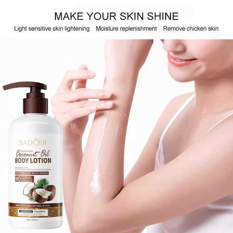SADOER Coconut Body Lotion Nourishing Coconut oil control Body Care Moisturizing Smoothing ...