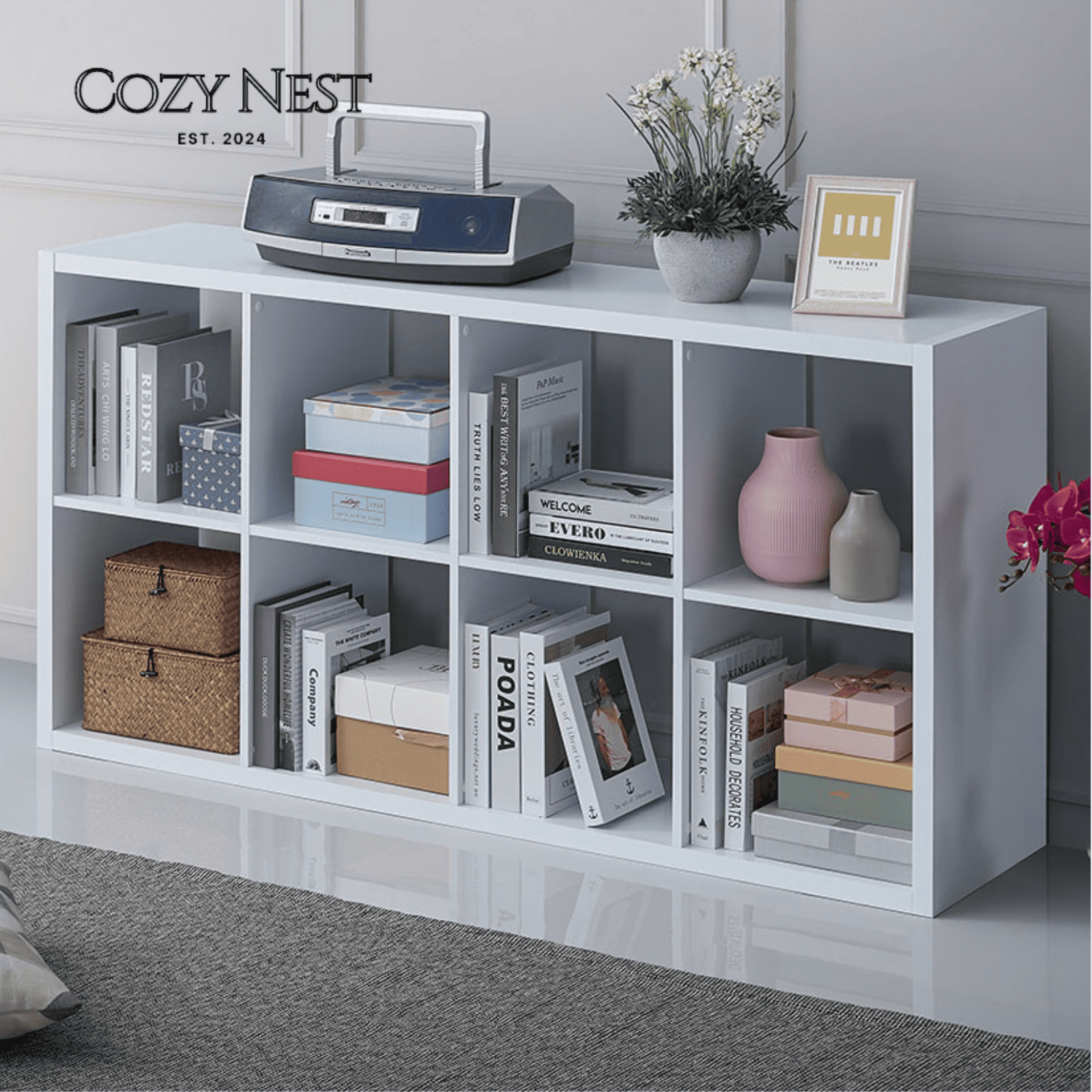 COZY NEST Display Cabinet-8 Storage/Bookshelf/Rak Buku 8 Tingkat ...