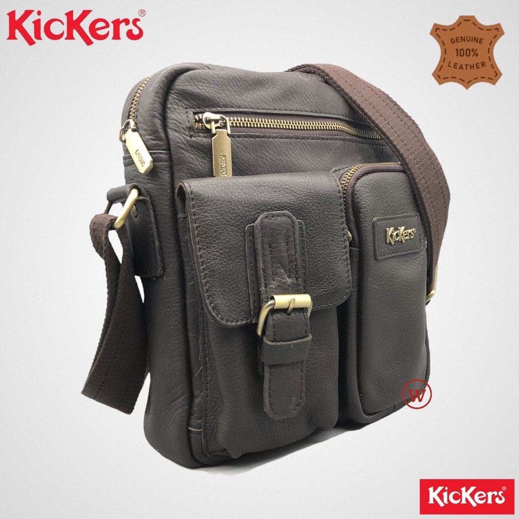 Kickers Original Premium Genuine Leather Adjustable Strap Sling Bag ...