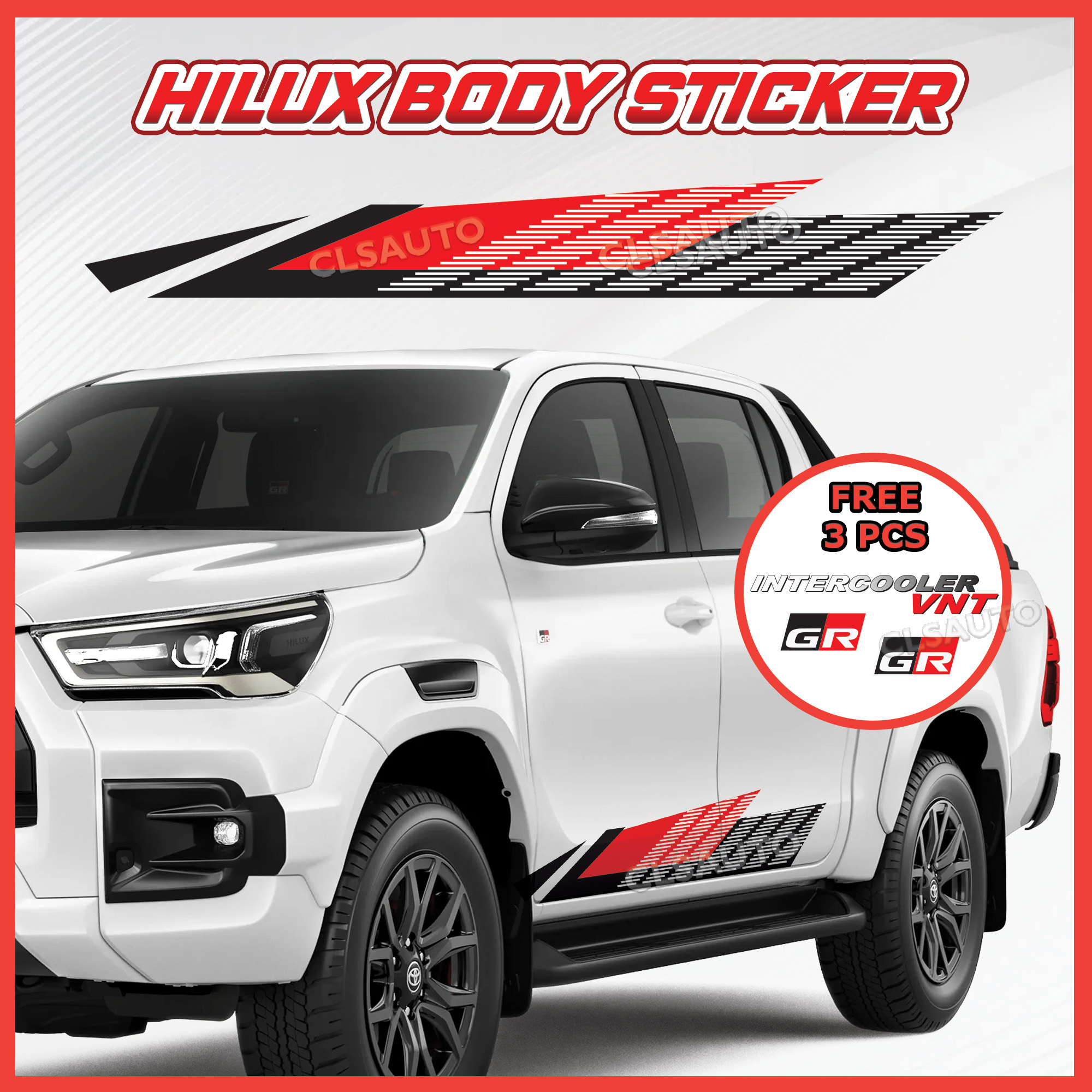 TOYOTA Hilux Body Sticker Design 19 - Car Body Sticker Side Lining ...