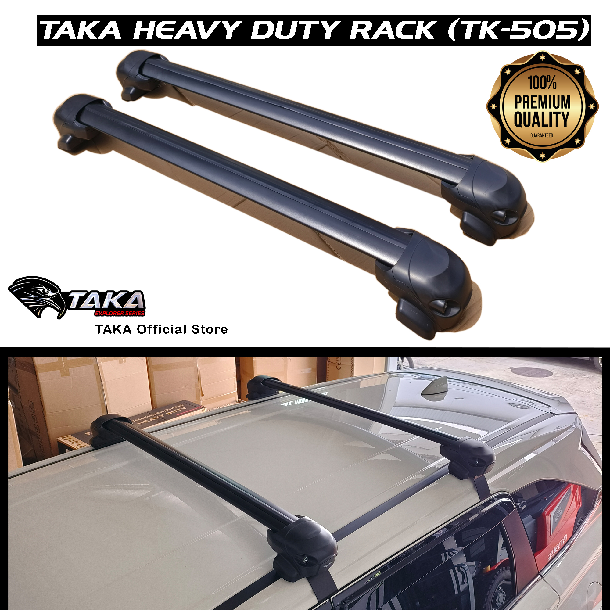 TAKA Heavy Duty Roof Rack (TK-505) For Roofbox / RTT / Kayak | MAX LOAD ...