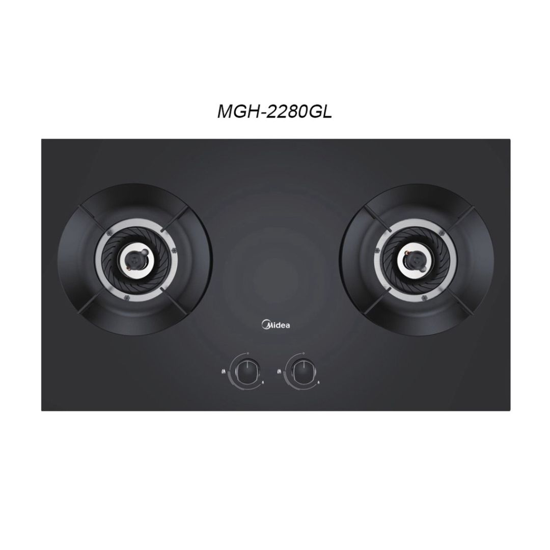 Midea Dapur Gas Tanam Built In Two Burners Glass Hob (76 cm) MGH-2408GL ...