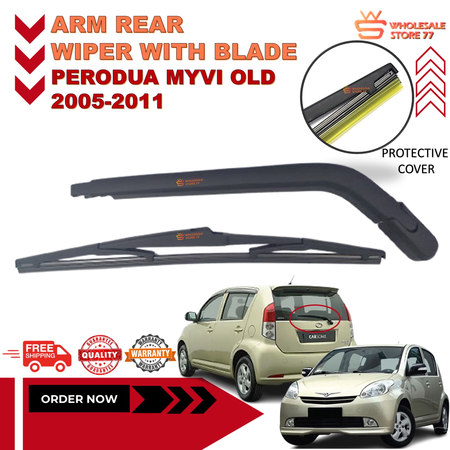 READY STOCK | PERODUA MYVI OLD / MYVI LAGI BEST 2005-2017 REAR WIPER ...