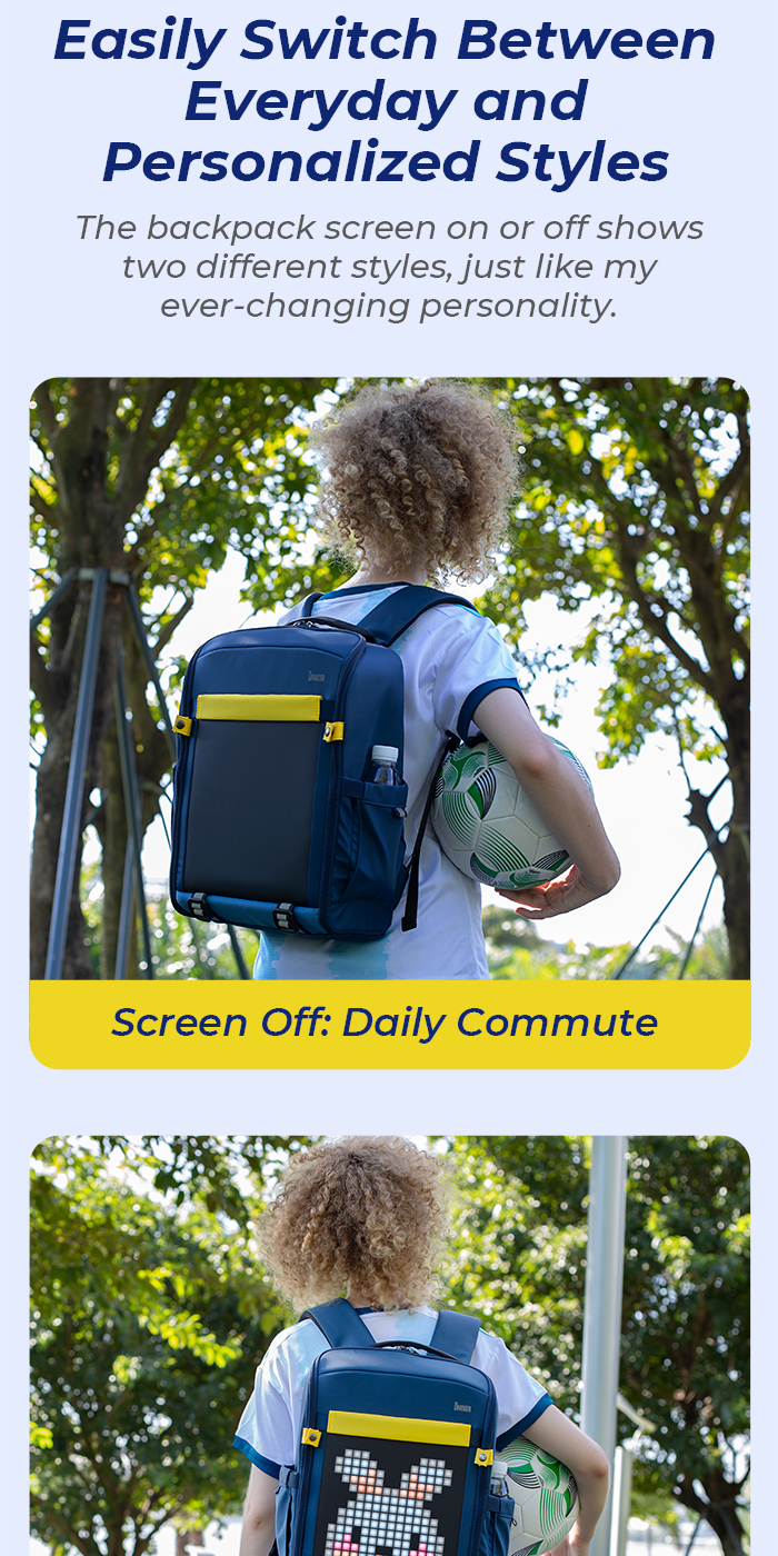 Divoom Pixoo Backpack S Customisable Pixel Art Multi Compartments ...