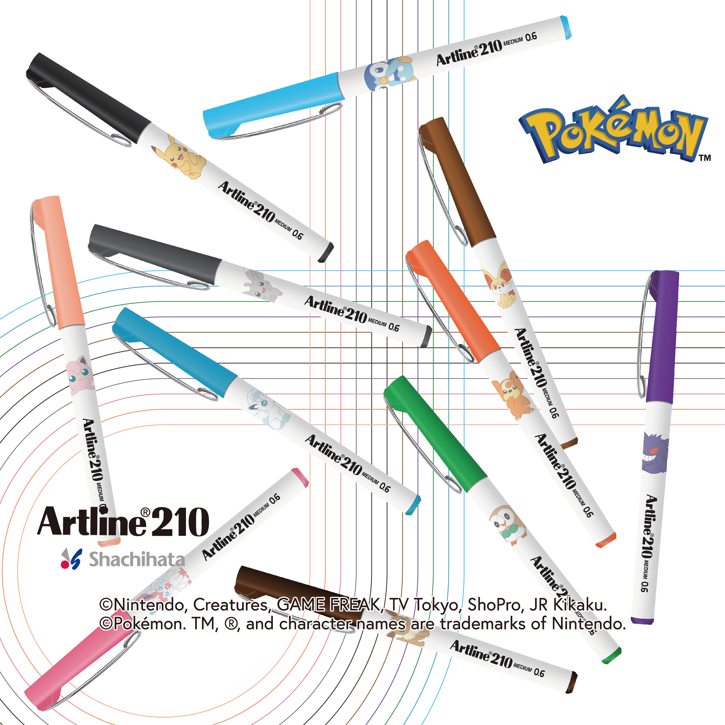 Artline 210 Writing Pen & 6pcs Set (Pokémon edition) - Medium Line 0 ...