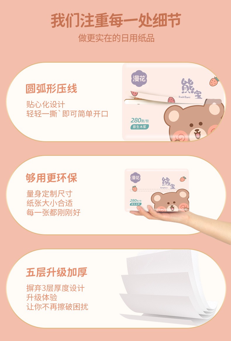 [280pcs] Tisu Pek Kartun Bear Comel MH Baby Cute Bear Tissue Cleaning ...