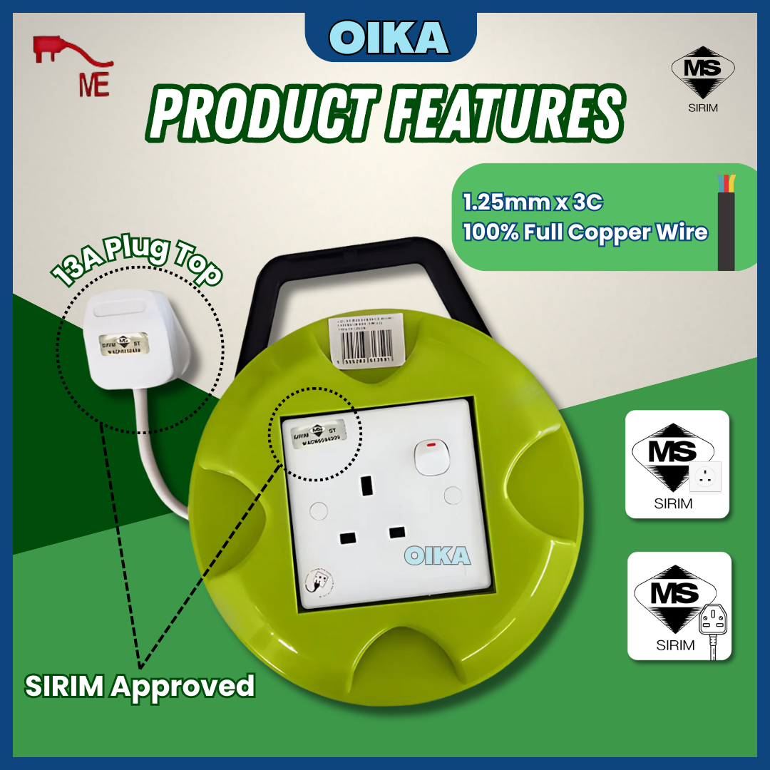 [SIRIM APPROVED] ME 1 Gang Round Extension Box 1.25mm x 3C Full Copper ...