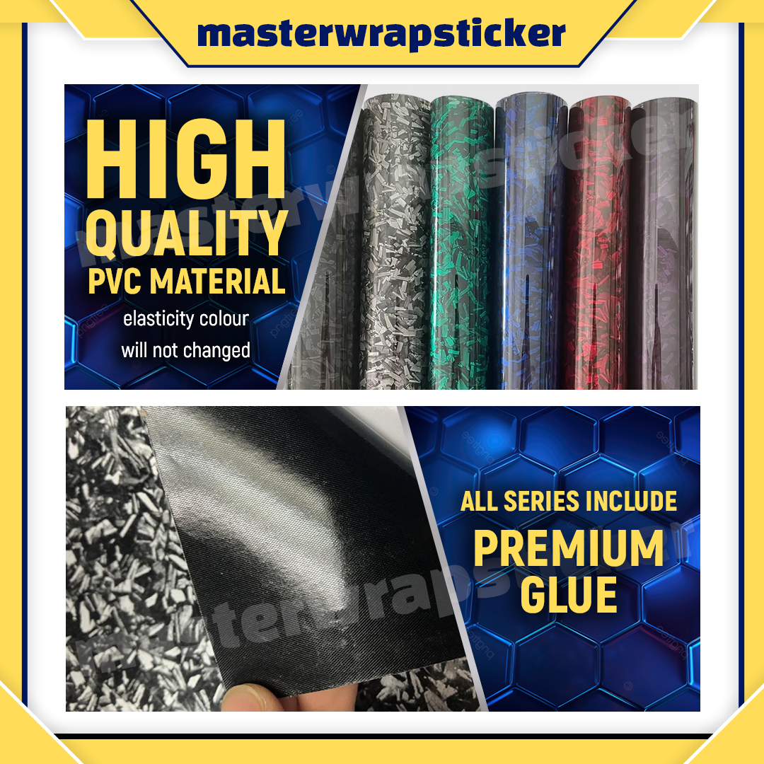 HD FORGED CARBON FIBER GLOSSY STICKER MOTOR(152CM-60CM)stiker moto ...