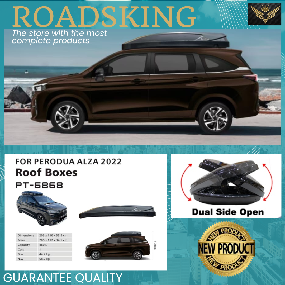 ROADSKING CAR ROOF CARRIER CARGO BOX FOR PERODUA ALZA 2023-2025 PLUG ...