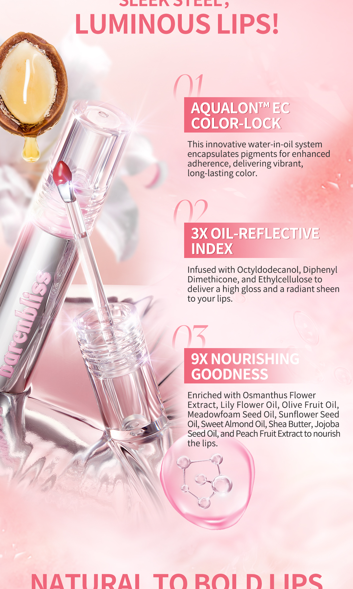 [HOT] BNB barenbliss Peach Makes Perfect Steel Lip Tint (3g) Glossy Lip ...