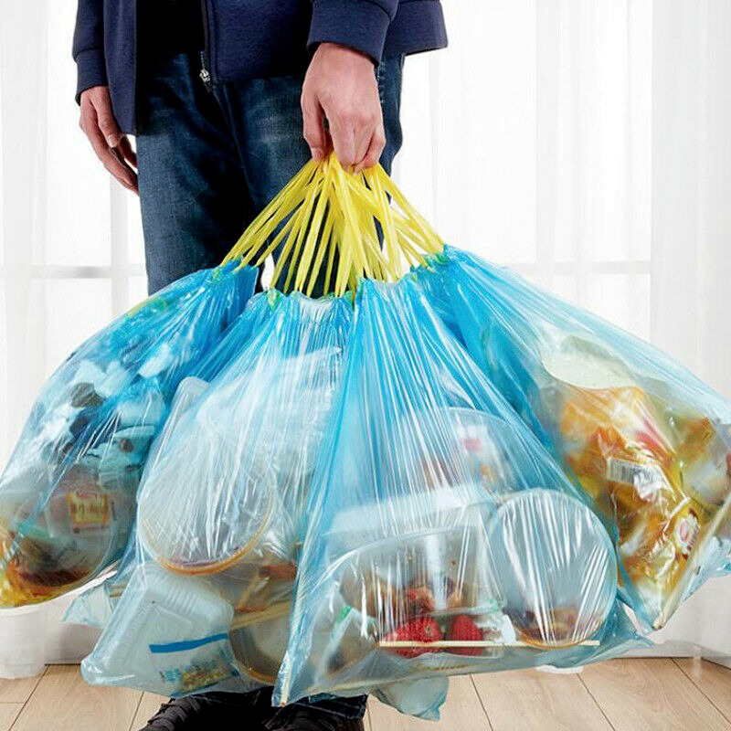 Garbage Bag with Drawstring–1 Roll (15pcs), High-Capacity, Plastik ...