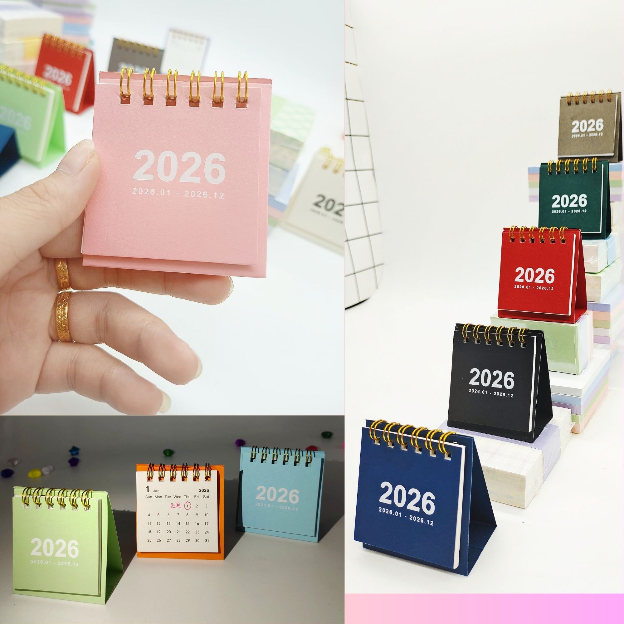 2026 Mini Calendar Desktop Calendar Kalender Small Calendar Office ...