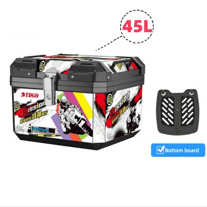 Motorcycle Box Striker 45L Top Box Sticker Kotak Motosikal Waterproof ...