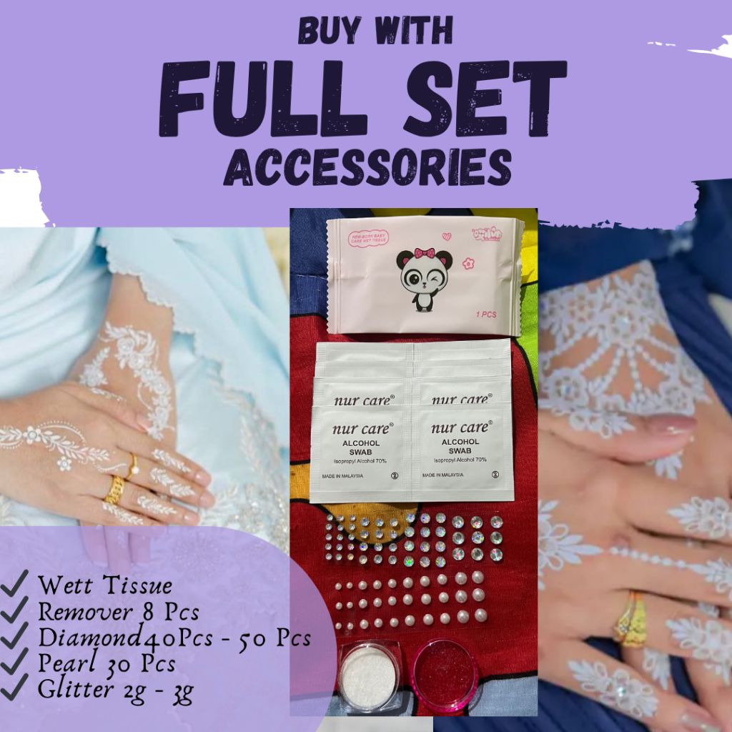 STICKER HENNA AYU STYLE ( BUY 1 STICKER FREE REMOVER @ BUY WITH FULL ...