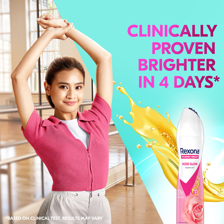 Rexona Vitamin Bright Rose Glow (W) Deodorant Spray 135ML | Shopee Malaysia