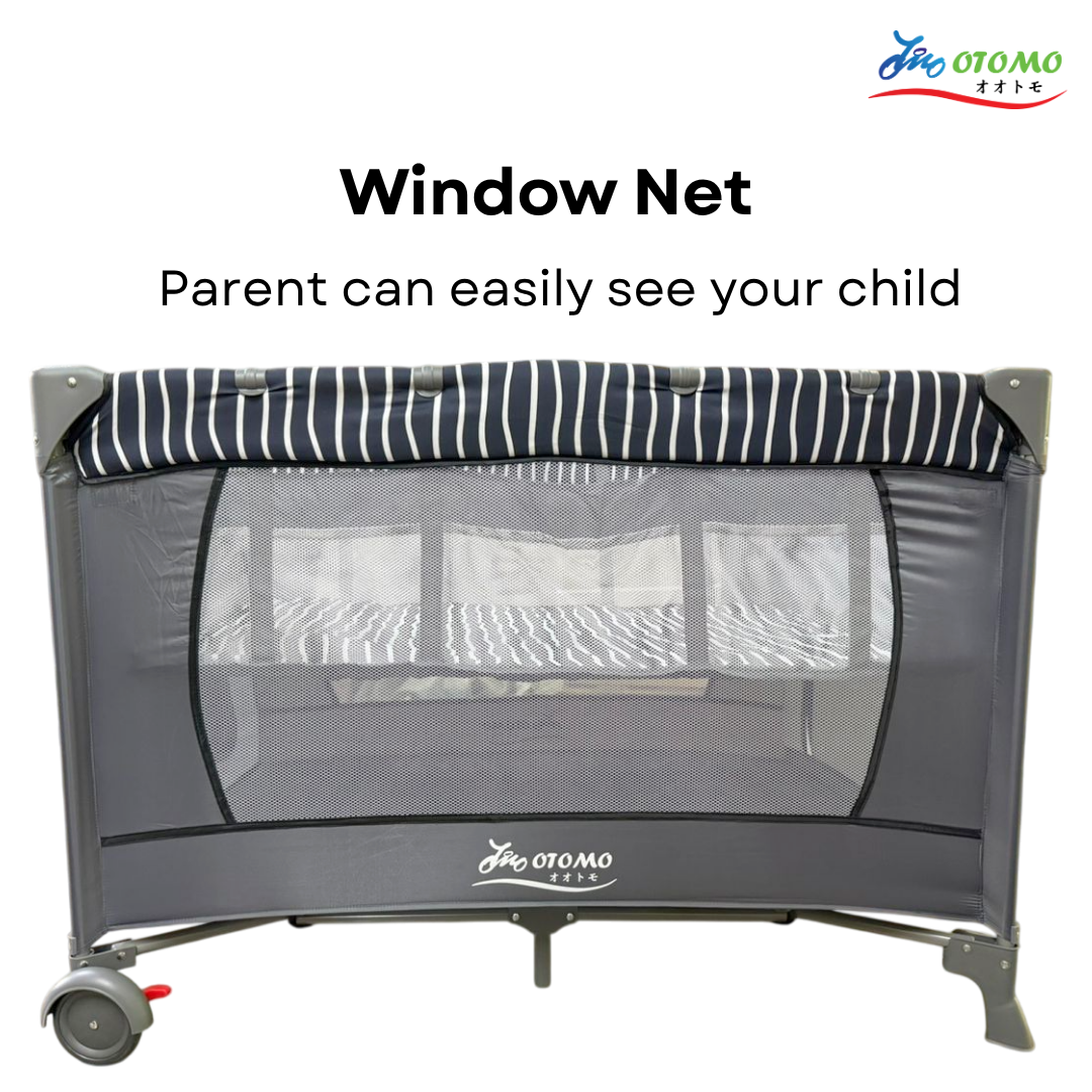 Otomo Baby Cot 2 Level Bed / Playpen Travel Cot Portable Mattress with ...