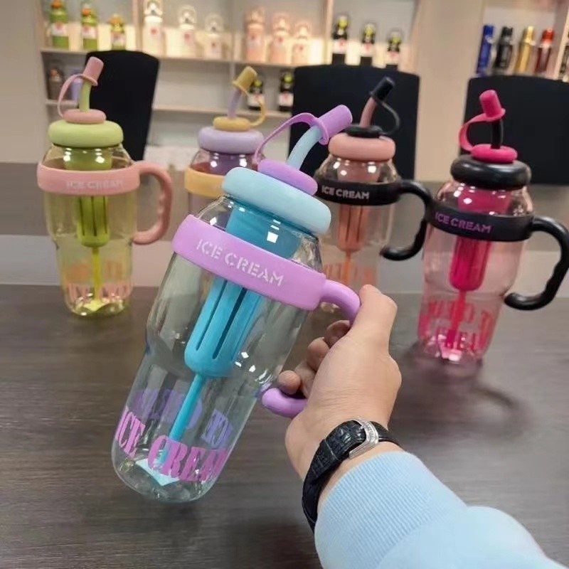 1300ml Big Mug Ins Style Water Cup High-looking straw kettle cute ...