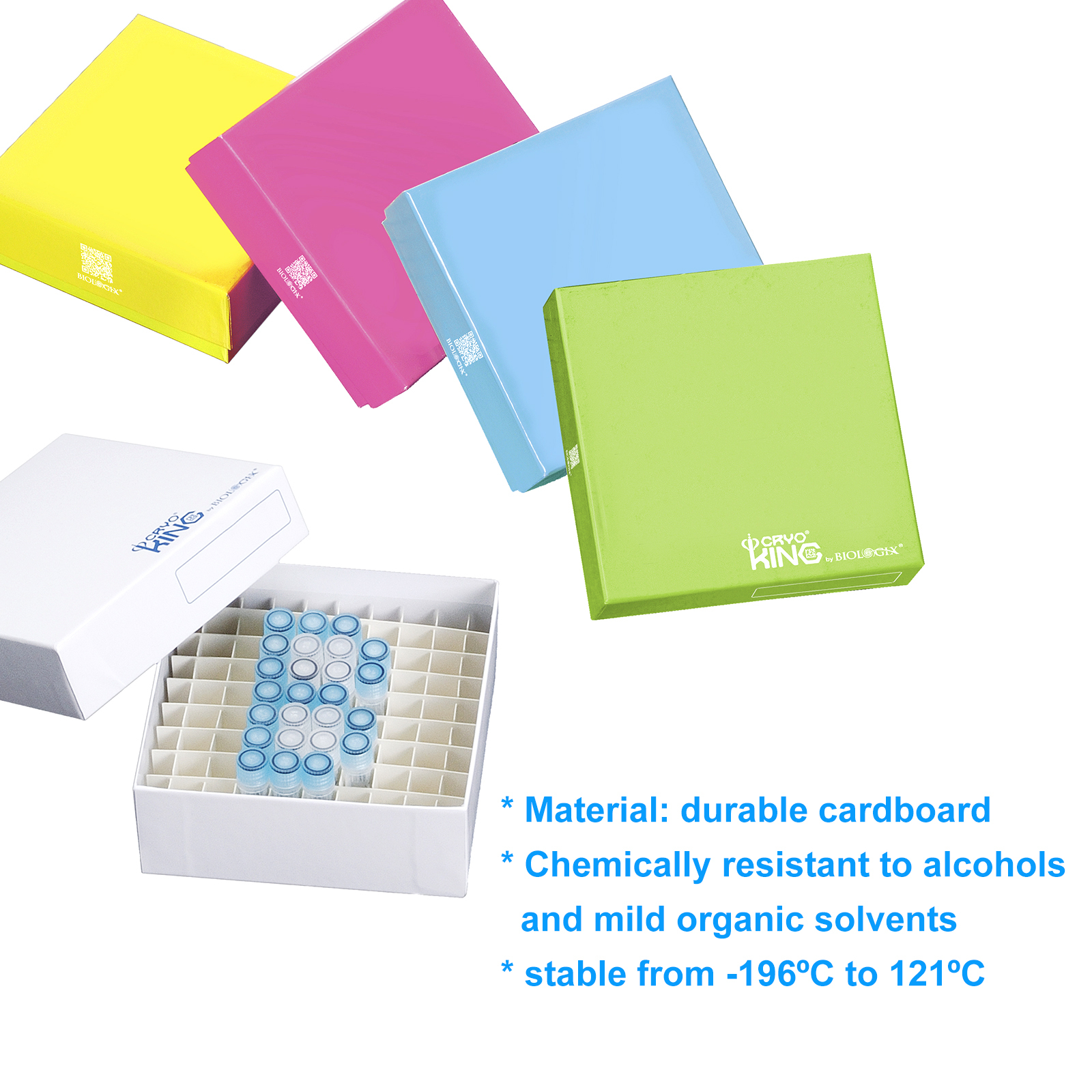 BIOLOGIX 2 inch Premium Cardboard Freezer Boxes (100-well/ 81-well) [5 ...