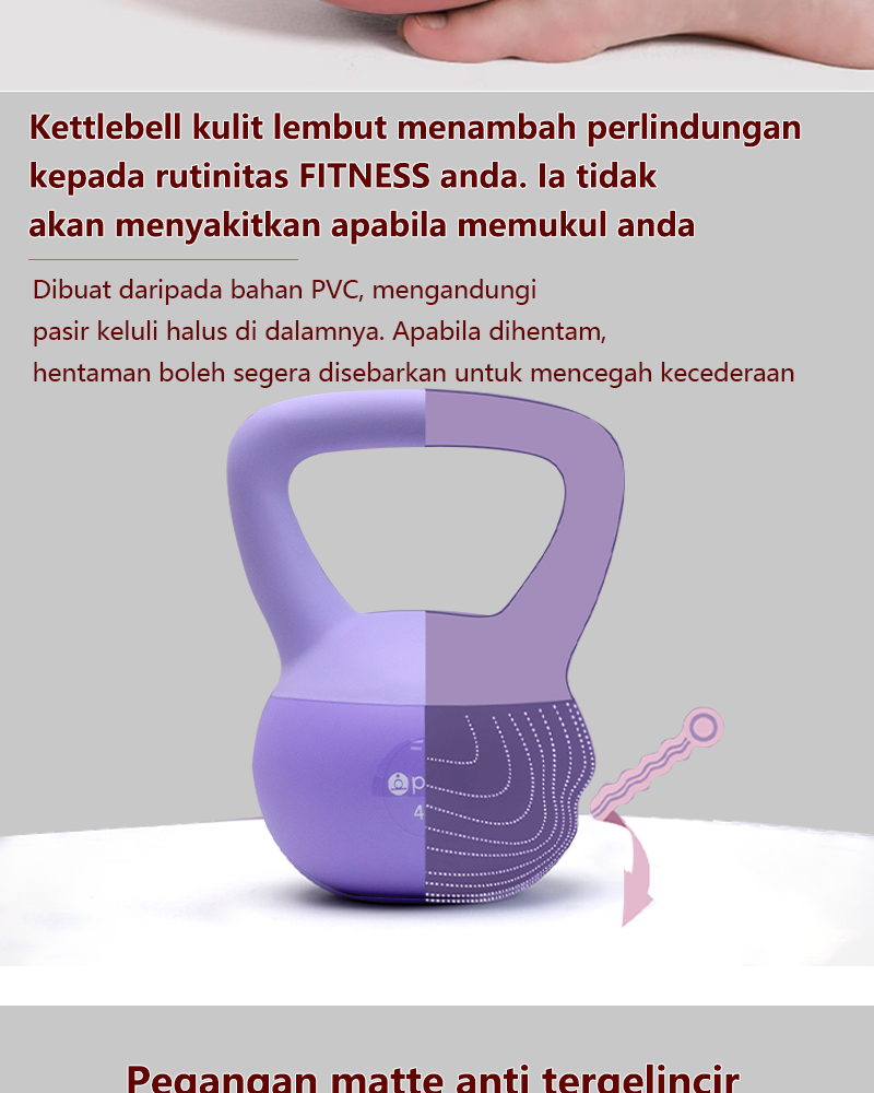 🔥 Soft Kettlebell 2-8KG Anti-Jatuh | Home/Gym Alat Kecergasan Wanita | Neoprene Coating & Anti ...