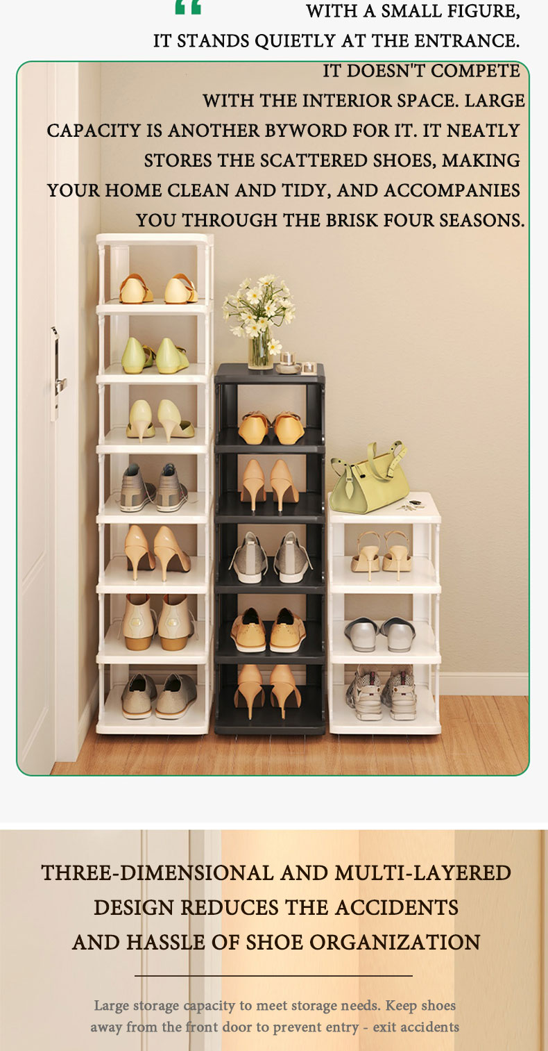 Shoe Rack Multi Layer Foldable Narrow Shoe Rack Plastic Simple Shoe ...