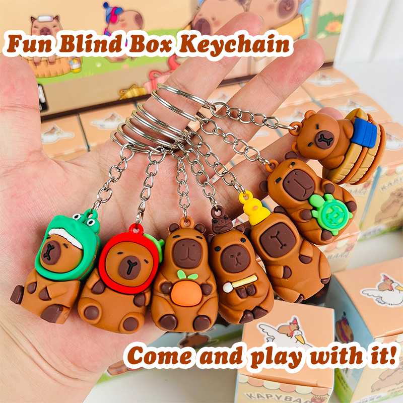 24Pcs Capybara Blind Box Key Chain Backpack Decoration Mystery Box Kids ...