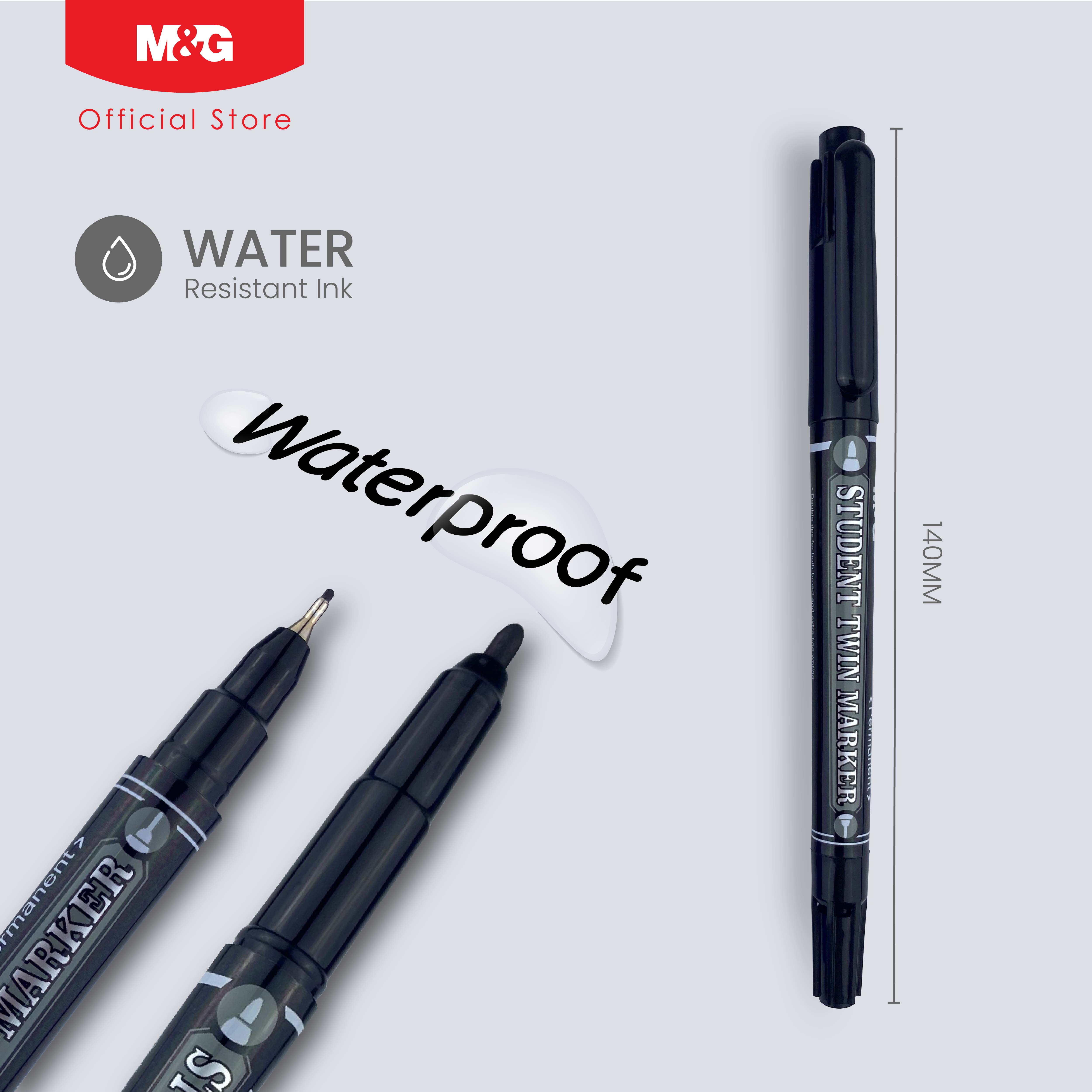 Pen Marker Kekal M&G – Dual Tip Lebar & Halus, Kalis Air, Cepat Kering ...