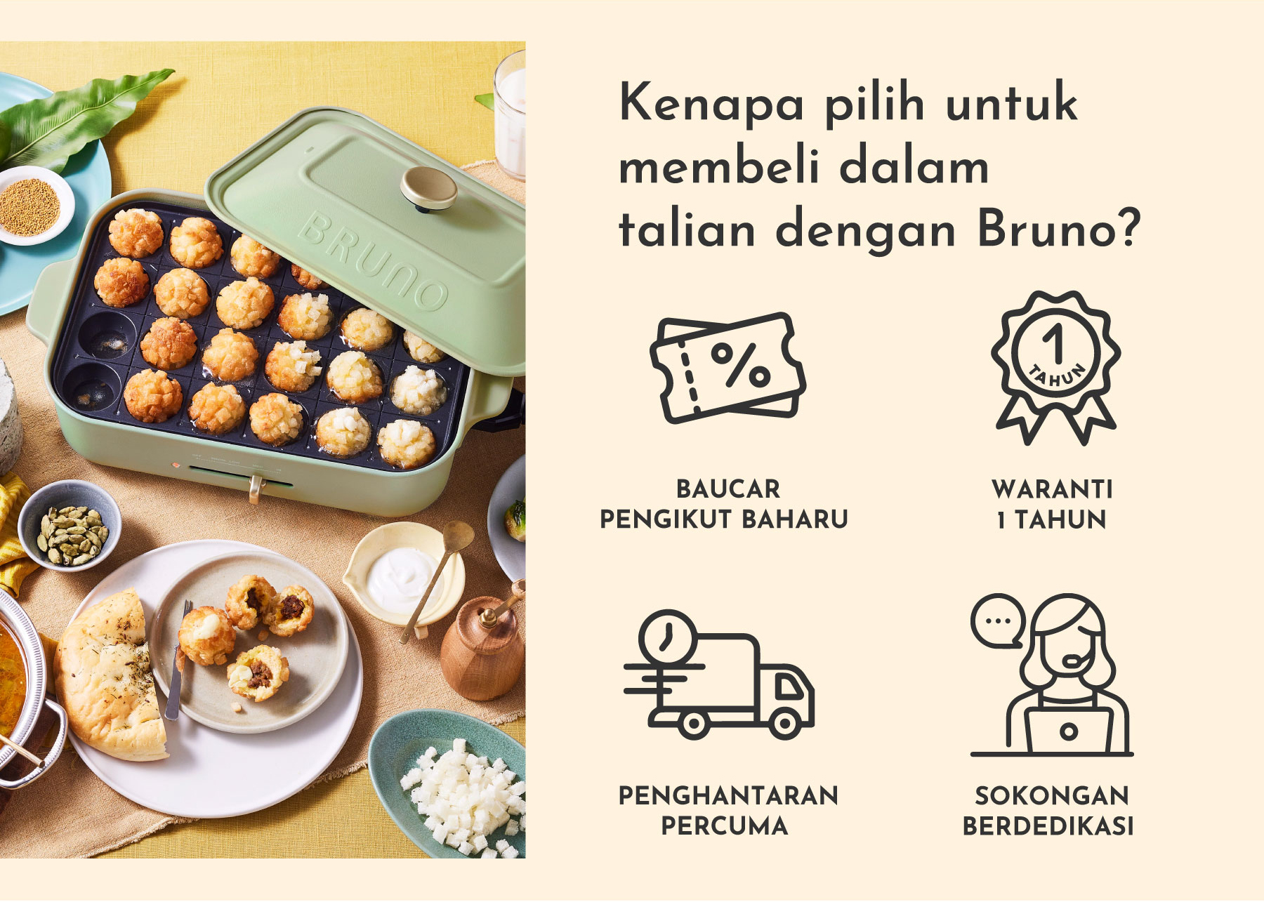 Bruno Compact Hotplate - Blue Gray (Mesin Plat Pemanas Sedang - Biru ...