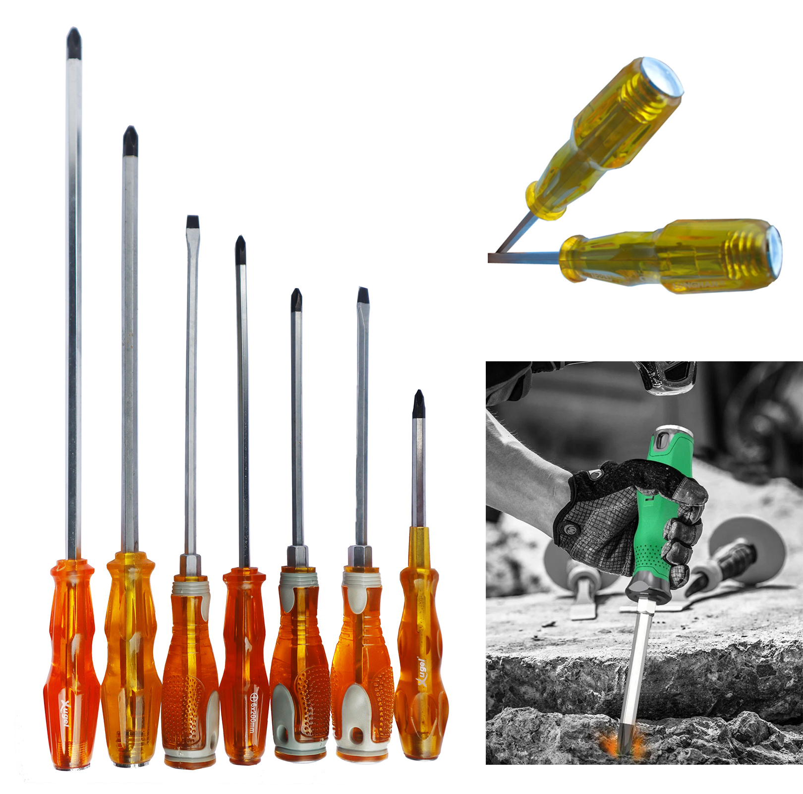 Hammering Impact Knocking Screwdriver with magnetized Chrome Vanadium ...