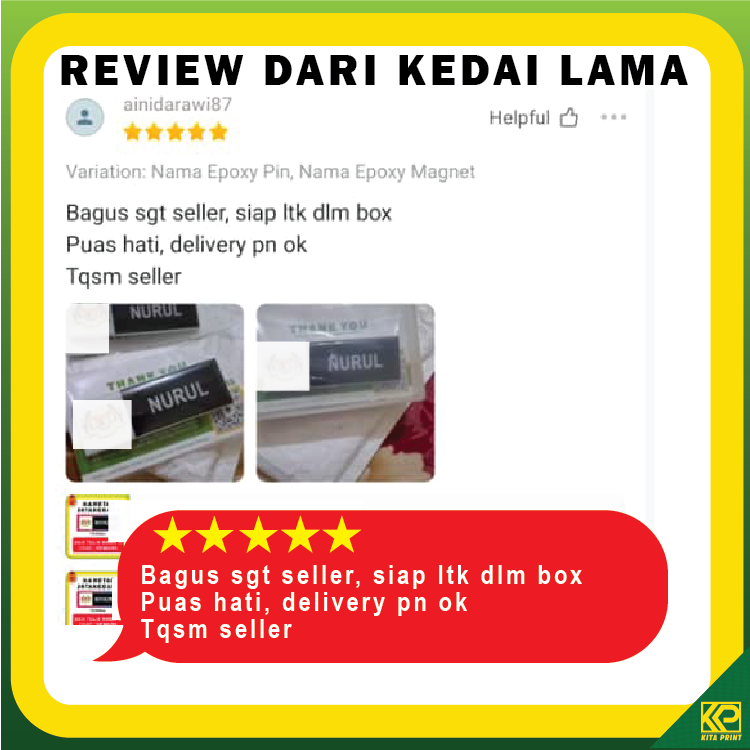 Nametag penjawat awam, Nametag cikgu sekolah, saiz 75x25mm acrylic ...