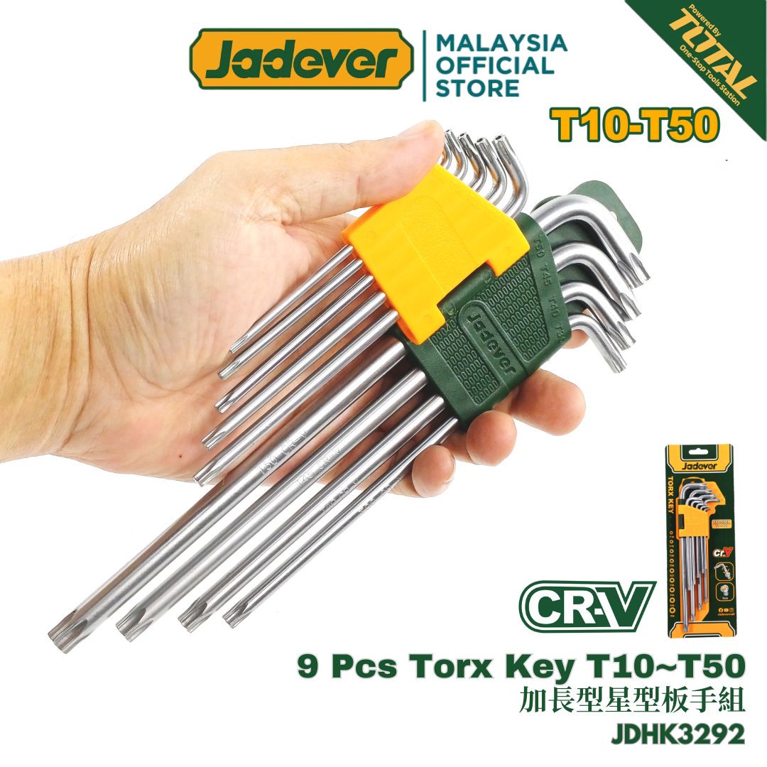 Jadever Tools CrV Trox allen key /Star Key Wrench 9 Pcs set (Extra Long ...