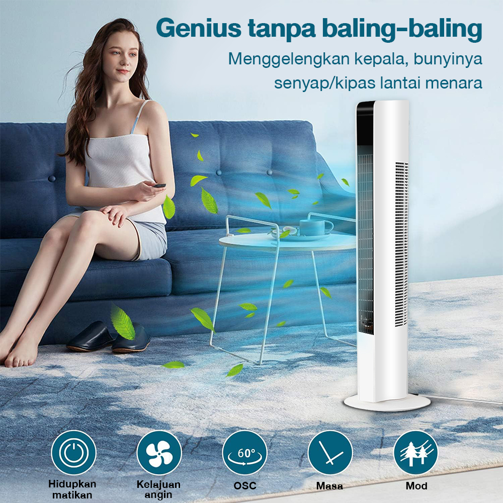 Simmo Tower Fan Bladeless Fan Remote Control Bladeless Standing Fan ...
