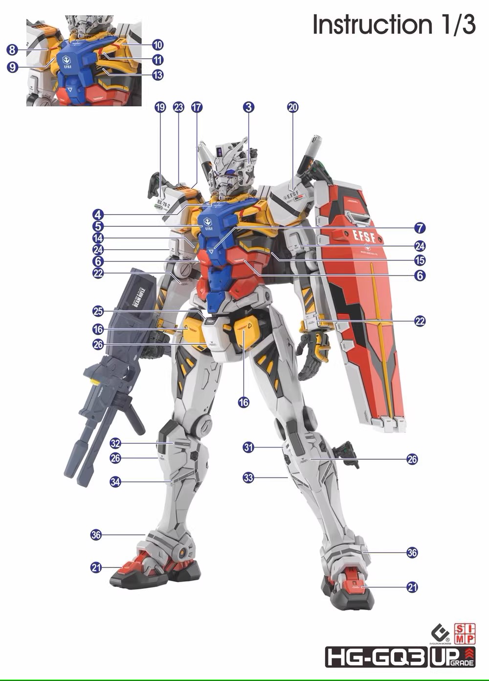 [MONSTER ] HG GQ3 HG 1/144 RED GUNDAM RX 78 2 WHITE GQUUUUUUX GUNDAM ...