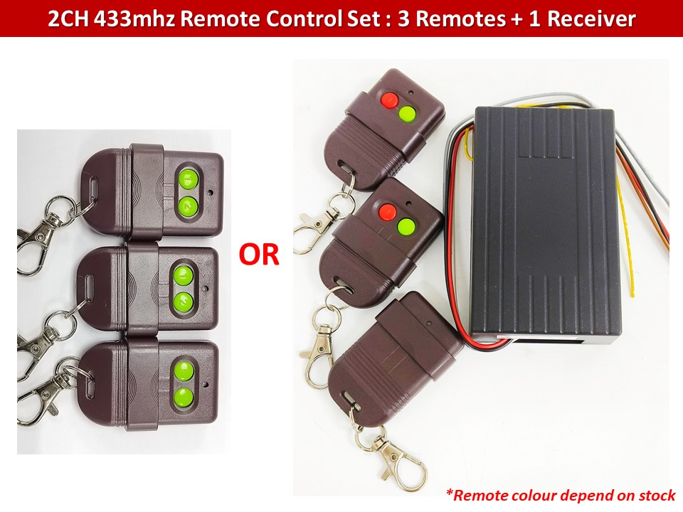 Autogate Door Wireless Remote Control Set - 2 Channel 433mhz Dip Switch ...