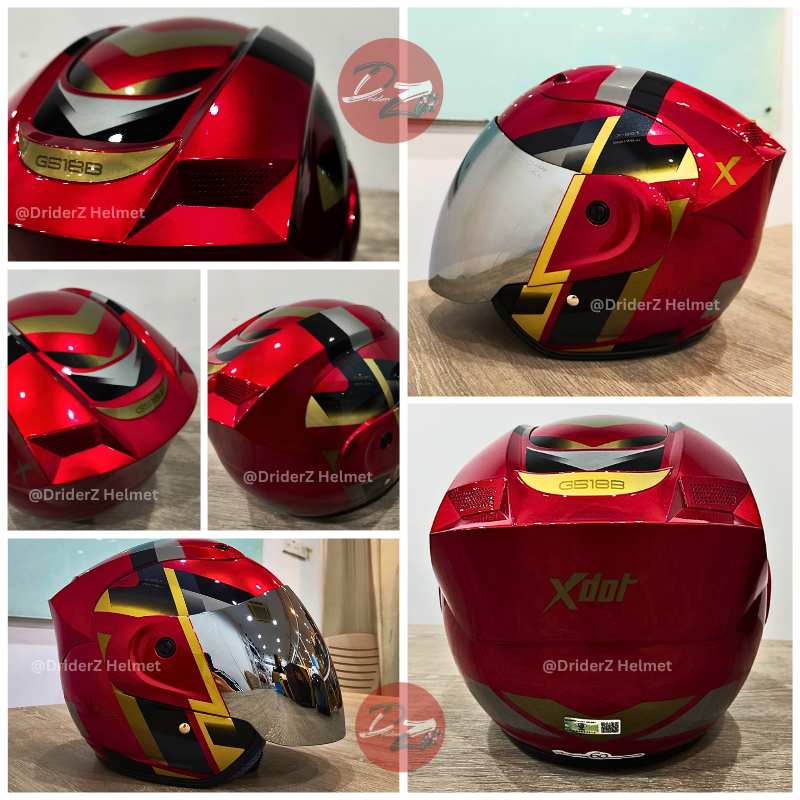 (FREE RAINBOW VISOR) X-Dot G518B Helmet QUASAR VANDAL G518B Topi ...