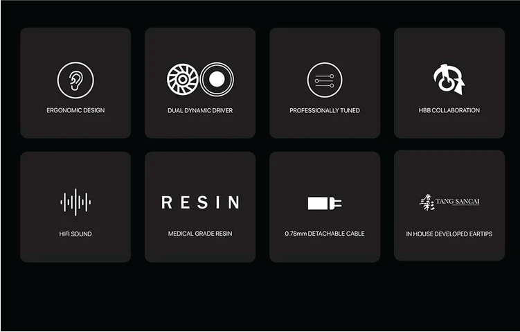 Tangzu x HBB Xuan Nv Dual Dynamic Drivers Detachable Cable In Ear ...