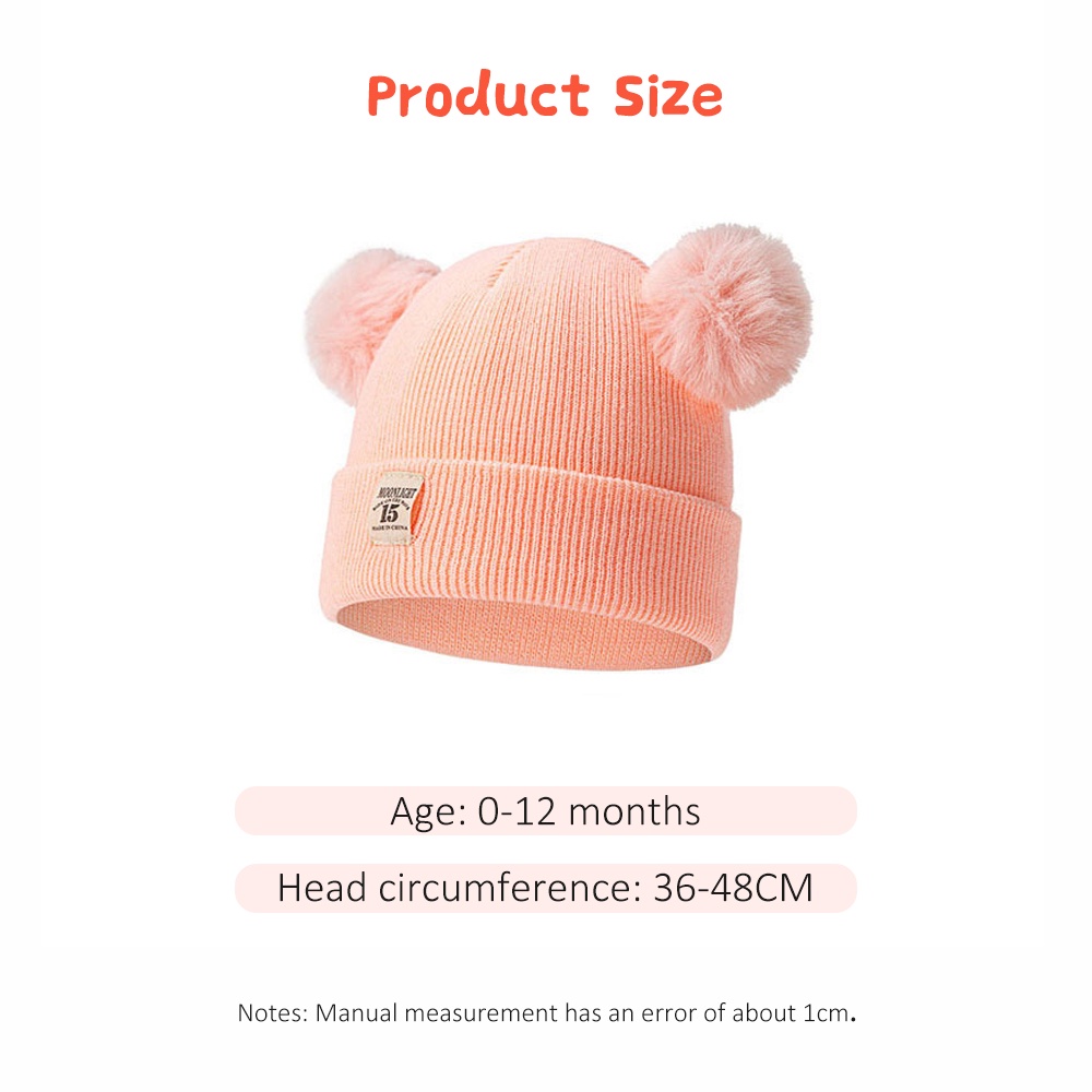 Baby Beanie Hat with Pom Pom – Winter Wool Knit Toddler Snowcap Cartoon ...