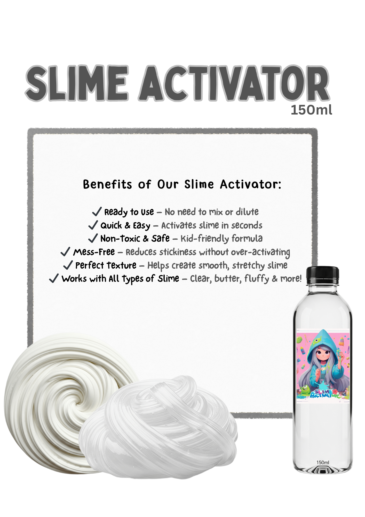 Slime Activator Trio (3x150ml) – Ready to Use, No Mixing Needed ...