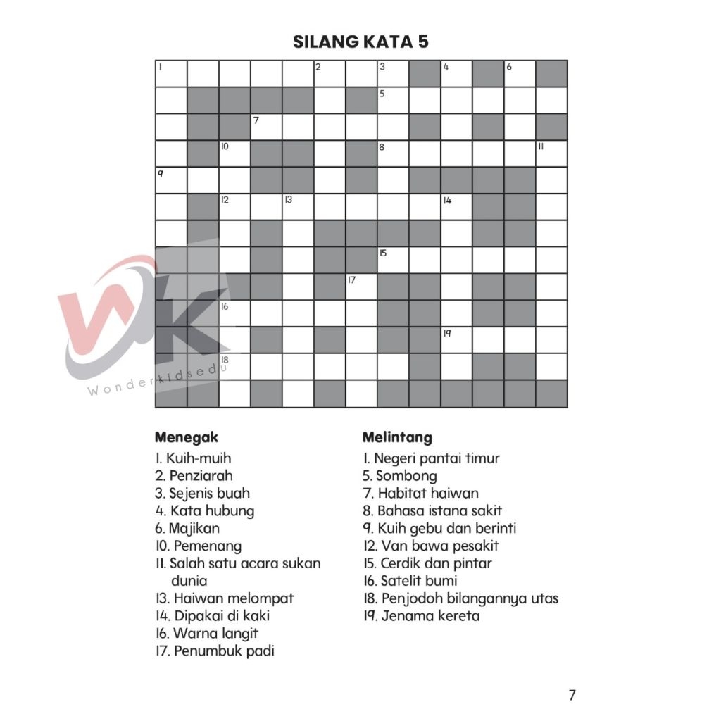 Jom Uji Minda Teka Silang Kata | Buku Cari Kata Bahasa Malaysia | Teka ...