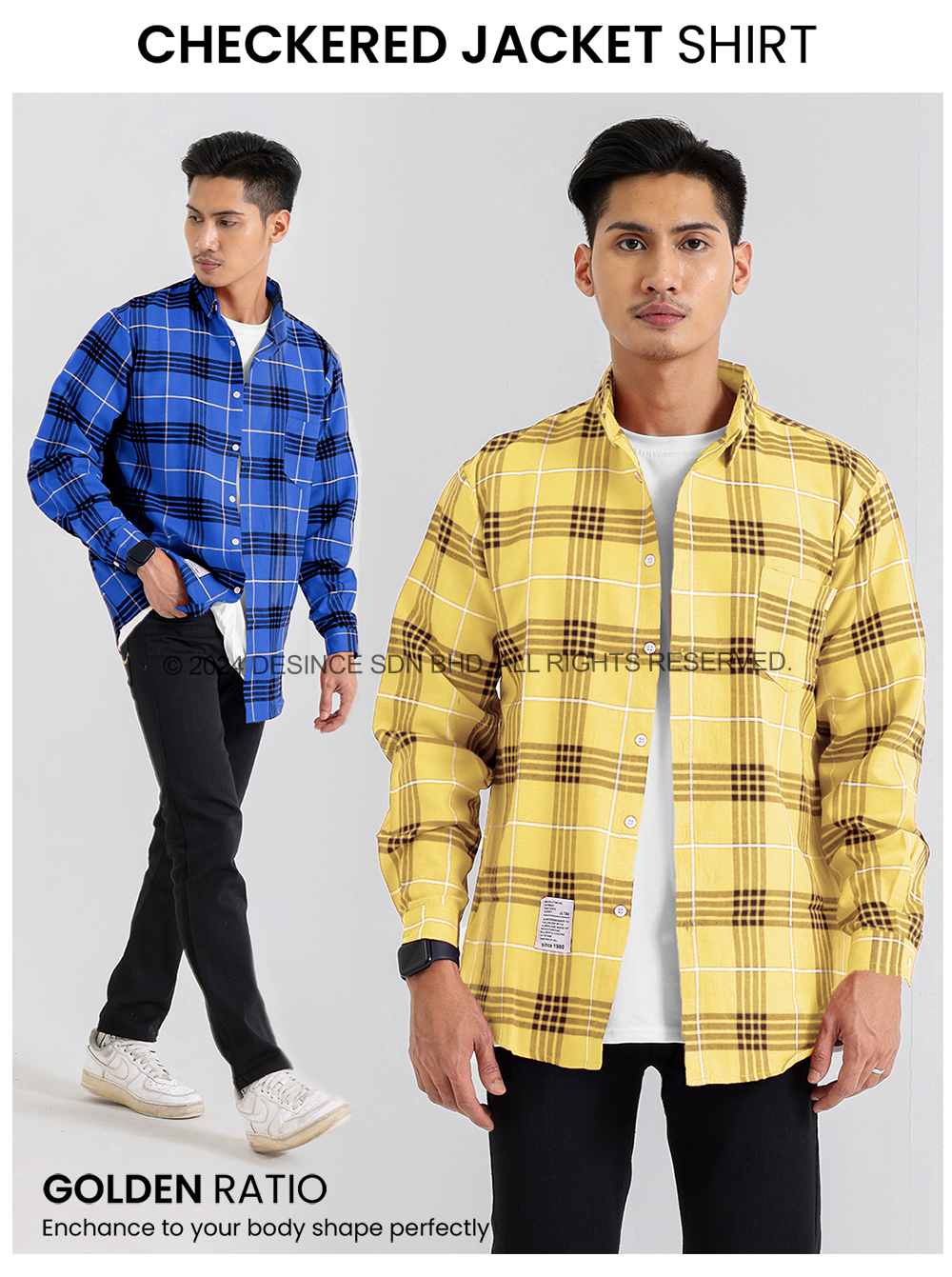 🇲🇾DESINCE Men Shirt Button Shirt Top Baju Kemeja Jaket Lelaki Man ...
