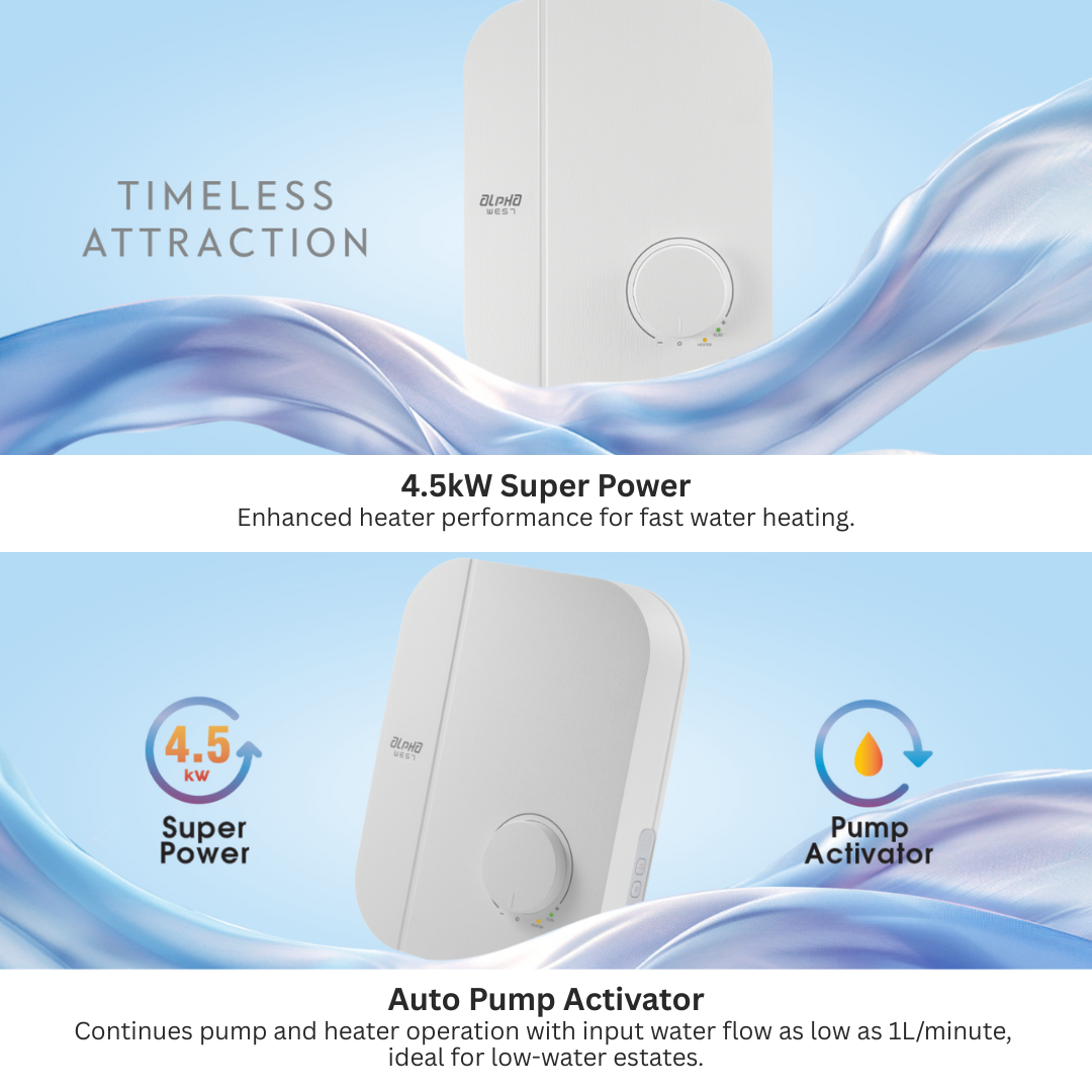 ALPHA WES7-Bi WES7 BASIC Rainshower Standard Handshower Instant Water ...